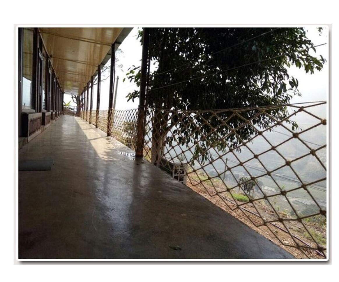 Waterproof Hemp Rope Net, Children Outdoor Climbing Net, Child Safety Net, Balcony Stairs Garden Protection Net Ceiling Hanging Bridge Decorative Hemp Rope 1x5m (Size : 1 * 2m(3 * 7ft))