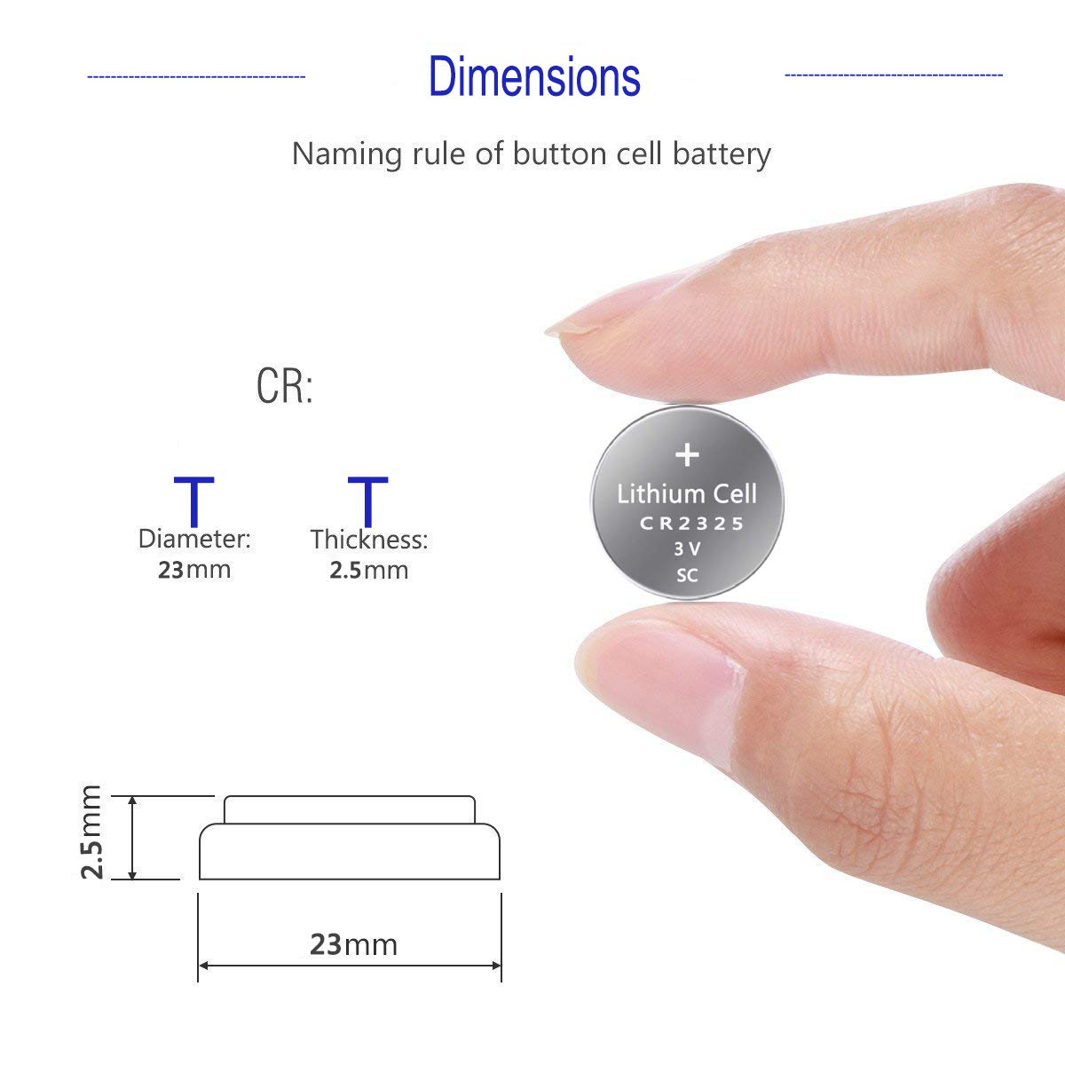 UOGTNON CR2325 3V Lithium Battery (10 - Pack)