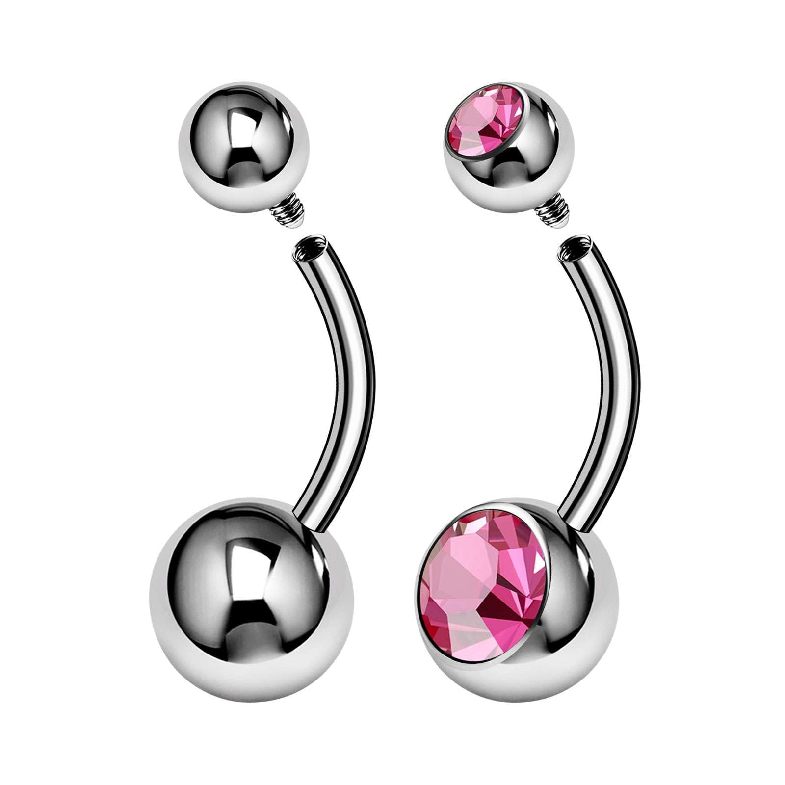 2PCS Surgical Stainless Steel Internally Threaded Belly Rings 14 Gauge Non Dangle Navel Bars Piercing Jewelry See More Sizes (2pcs 14mm ring)