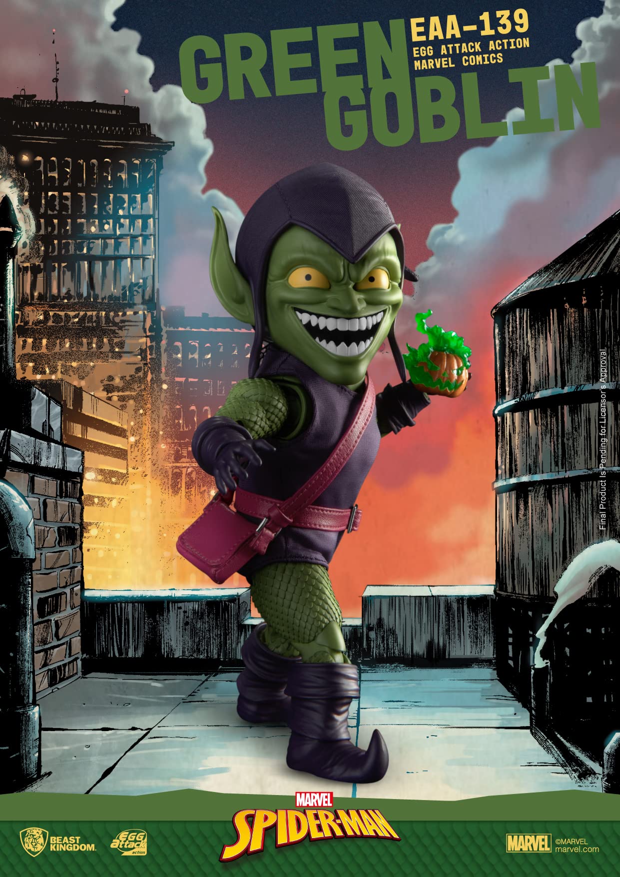 Beast Kingdom Marvel Comics: Green Goblin EAA-139 Egg Attack Action Figure, Multicolor
