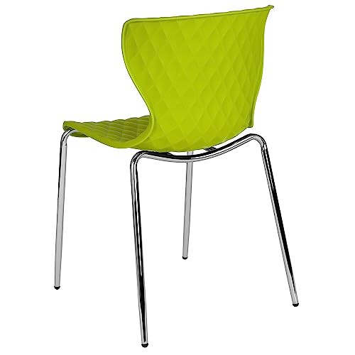 Flash Furniture 4 Pack Lowell Contemporary Design Citrus Green Plastic Stack Chair