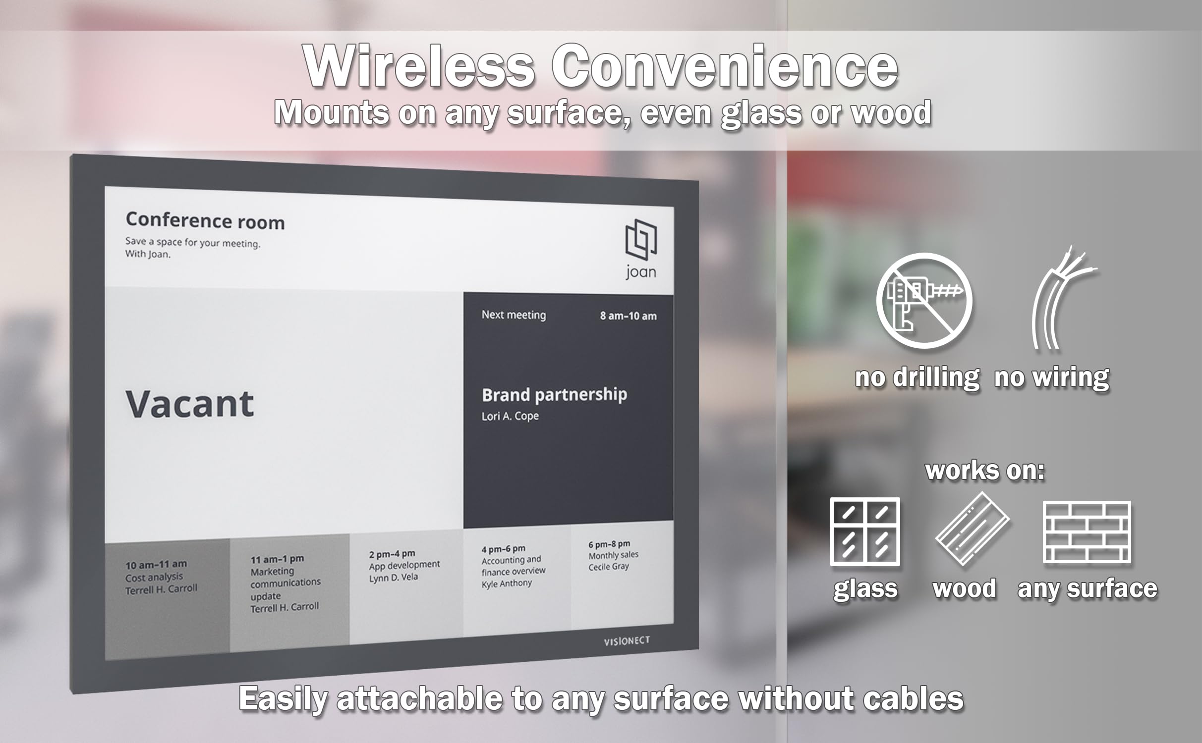 Joan 13 Gray: 13.3" E Ink Screen, Custom Calendars, Sustainable Design. Elevate Meetings and Enhance Your Workspace