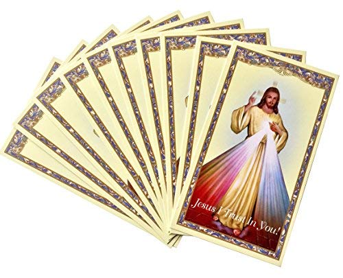 Divine Mercy of Jesus Holy Card with divine mercy chaplet on the back (10 pack)