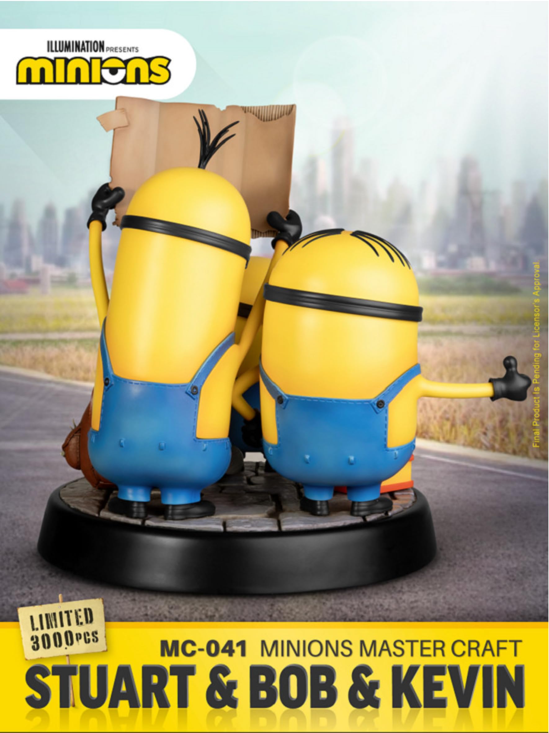 Beast Kingdom Minions: Stuart, Bob, and Kevin MC-041 Master Craft Statue, Multicolor