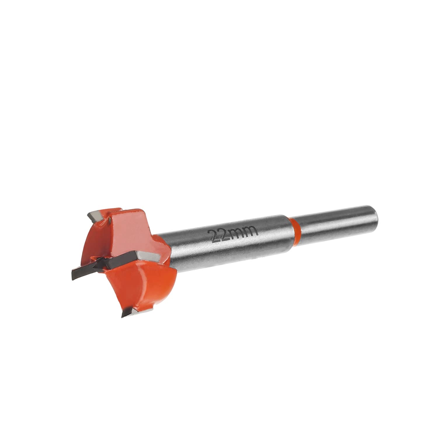 Utoolmart Forstner Drill Bits, 22mm Cemented Carbide Wood Cutter Tool, Round Shank Woodworking Hole Saw Cutter, 85mm Length Woodworking Hole Boring Bit, Orange