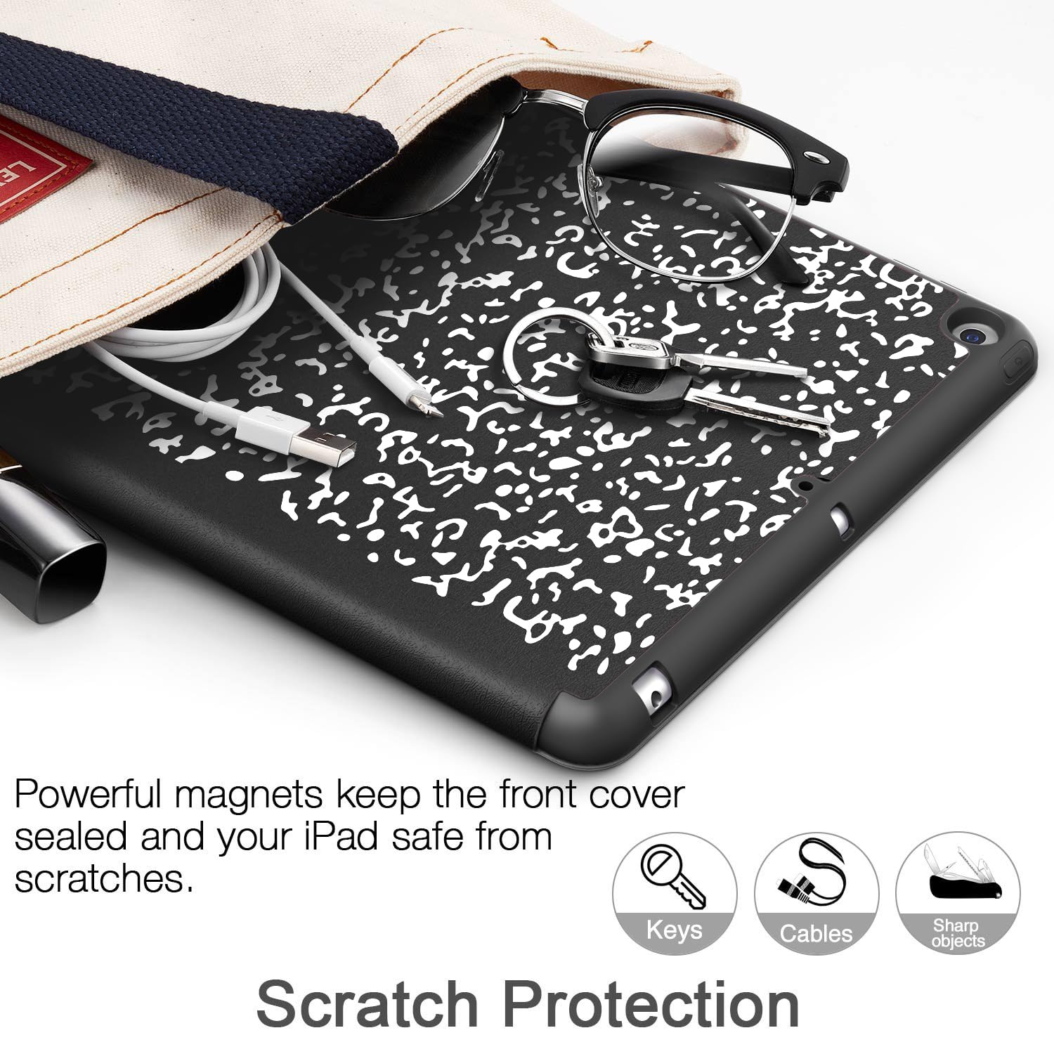 Soke Case Fits for iPad 6th/5th Generation with Pencil Holder - [Full Body Protection + Auto Wake/Sleep], Shockproof Soft TPU Back Cover for Apple iPad 9.7 inch 2018/2017, Book Black