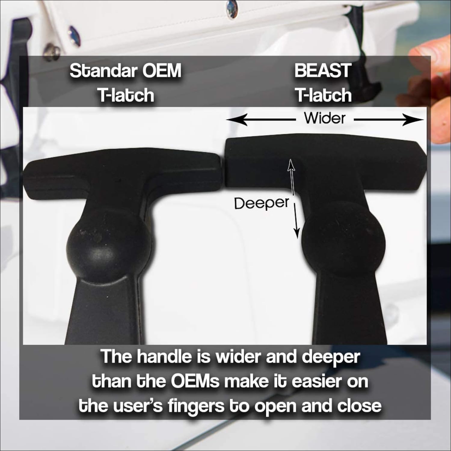 2-Pack Replacement Lid Latches Compatible With Yeti and RTIC Hard Coolers, Designed and Manufactured - Larger, Ergonomically Improved Design That Fits all Yeti Tundra Coolers (Traditional Orange)