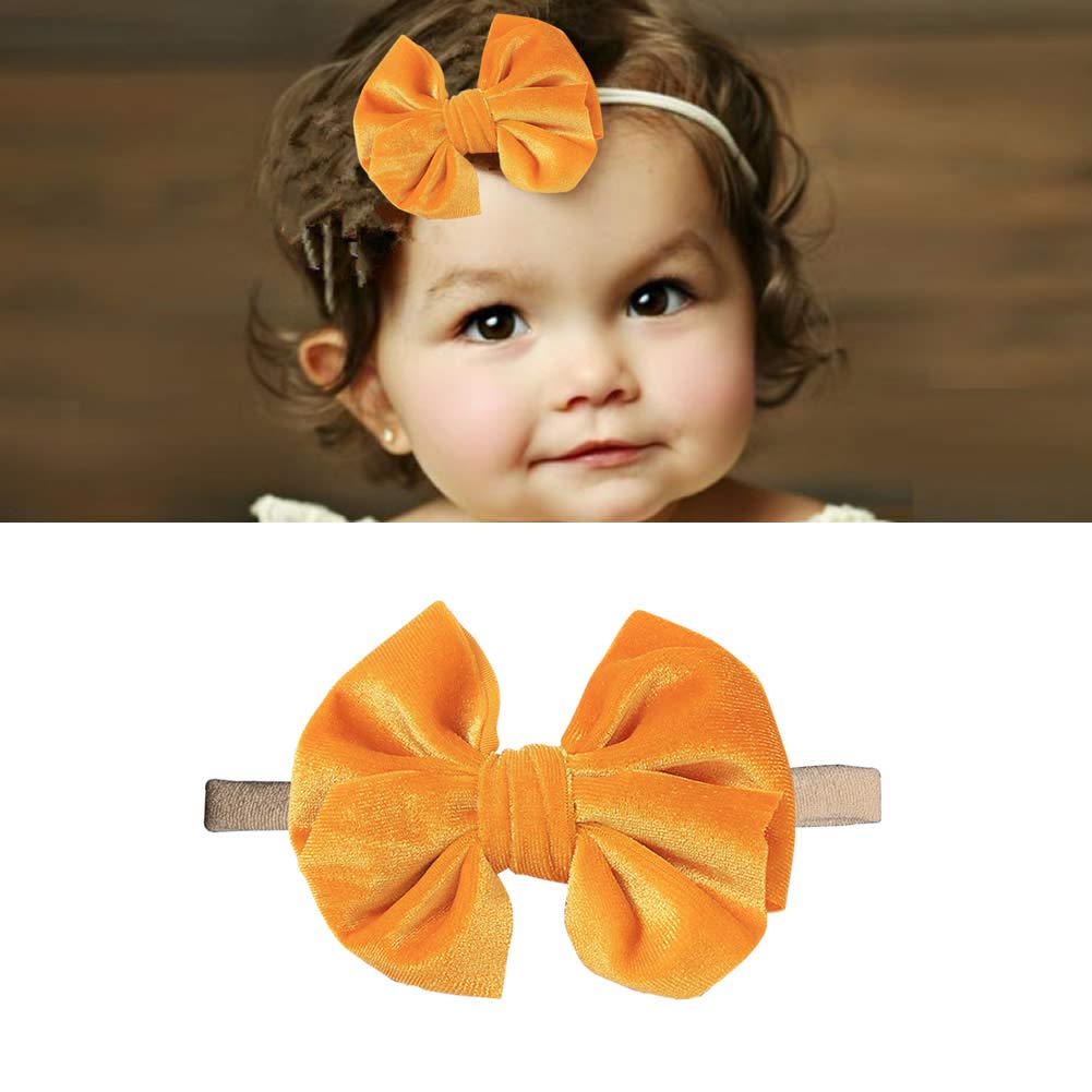 inSowni 12 Pack Solid Soft Velvet Bow Headbands Hair Accessories for Baby Girls Toddlers Newborns Infants Kids
