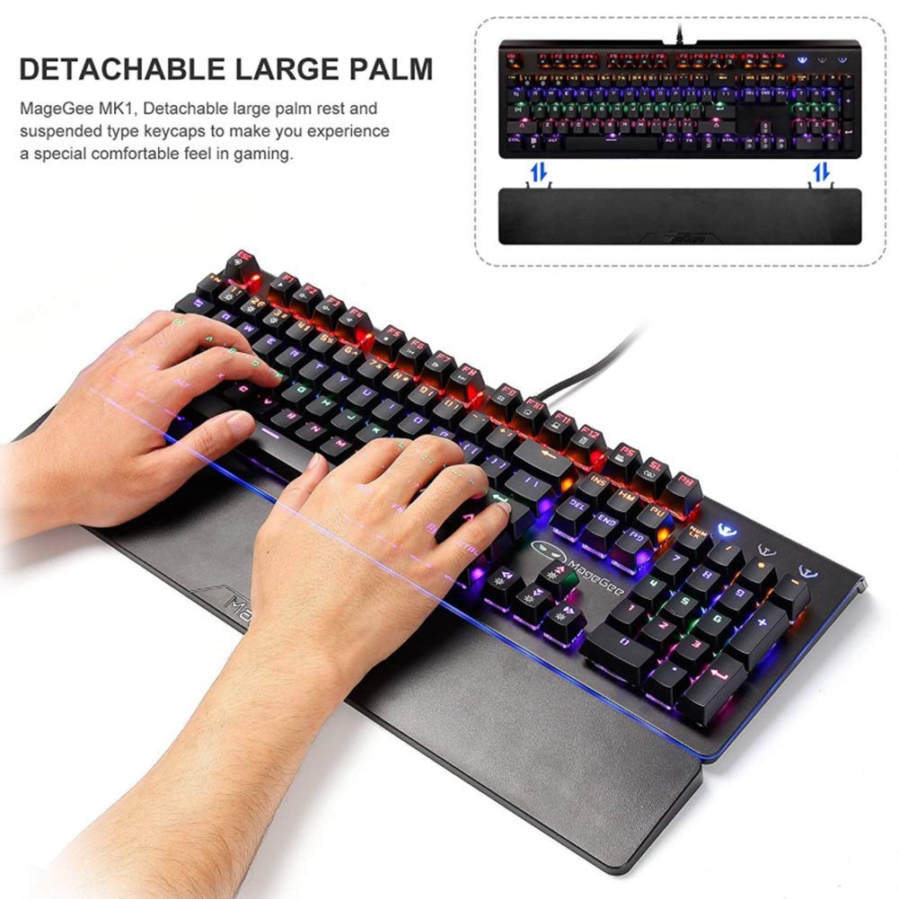 Wyyggnb Gaming Keyboard Computer Wired Mechanical Keyboard Computer Wired USB Plug Keyboard Color Illuminated Game Typing Office Mechanical Axis Touch Keyboard