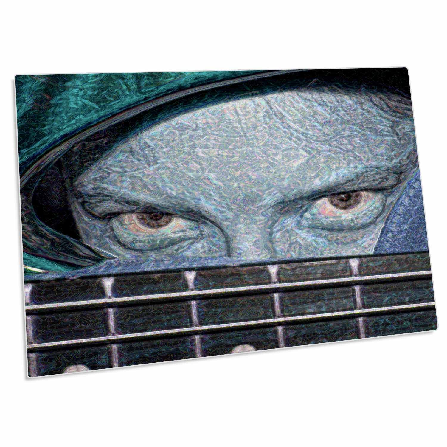 3dRose Eyes Behind bass Sparkle Teal - Desk Pad Place Mats (dpd-184725-1)