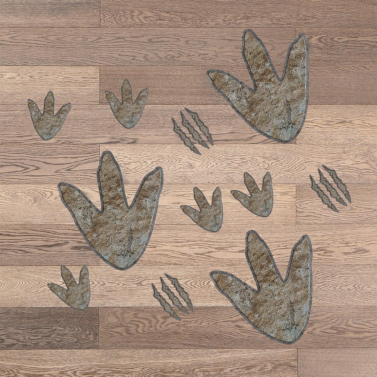 90 Pieces Dinosaur Decor Dinosaur Footprints Floor Decals Peel and Stick Dinosaur Track Stickers Removable Dinosaur Tracks Wall Decals Vinyl Footprints Wall Decal for Baby Nursery Bedroom Home Decor
