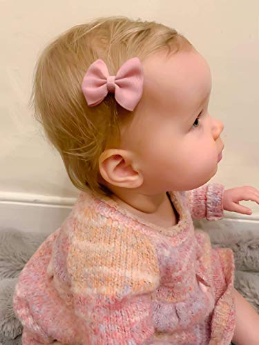 PUCH-KO Newborn Baby Grip Like Snap Hair Clips Tiny Bow Non Slip Barrettes For Infant Fine Hair Mini Bow Girl