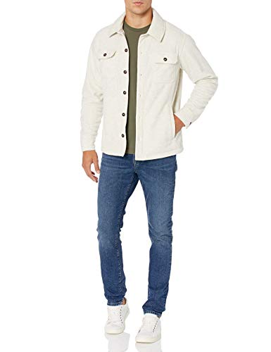 Amazon Essentials Men's Long-Sleeve Polar Fleece Shirt Jacket, Oatmeal Heather, Medium