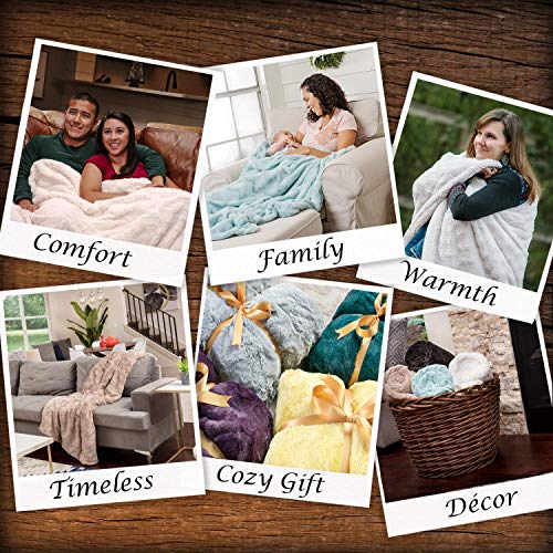 Chanasya Soft Wave Faux Fur Throw Blanket - Soft, Lightweight Reversible Sherpa & Minky Blanket - 50" x 65β - Yellow