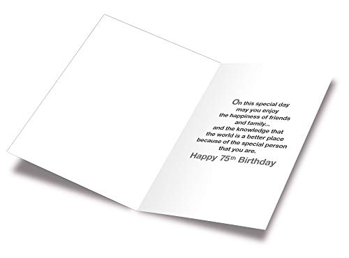 Happy 75th Birthday Greeting Card | Made in America | Eco-Friendly | Thick Card Stock with Premium Envelope 5in x 7.75in | Packaged in Protective Mailer | Prime Greetings