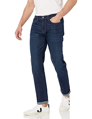 Amazon Essentials Men's Slim-Fit High Stretch Jean, Dark Wash, 33W x 28L
