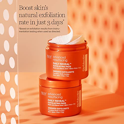 StriVectin Advanced Resurfacing Daily Reveal Exfoliating Face Pads, Visibly Smooths and Brightens Skin, Reduces Blackheads 60 ct