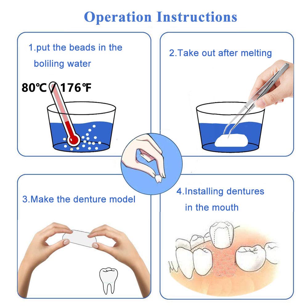 Tooth Repair Kit-Thermal Beads for Filling Fix The Missing and Broken Tooth or Adhesive The Denture Fake Teeth