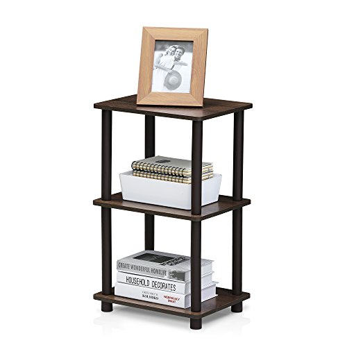 FURINNO Turn-N-Tube 2 Space Shelf, Walnut/Brown