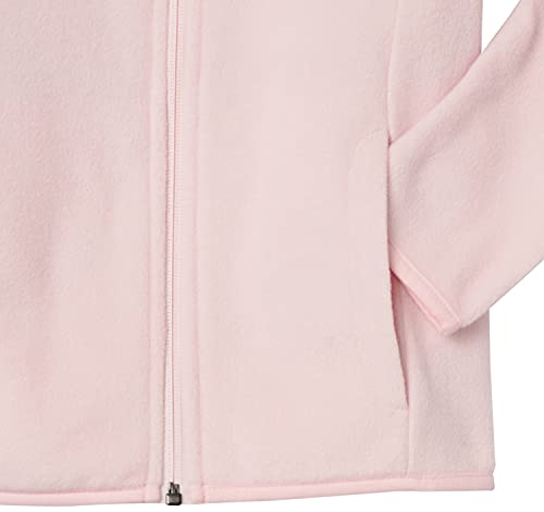Amazon Essentials Girls' Polar Fleece Full-Zip Mock Jacket, Light Pink, Large