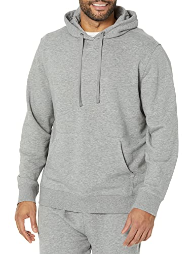 Amazon Essentials Men's Lightweight Long-Sleeve French Terry Hooded Sweatshirt (Available in Big & Tall), Grey Heather, Medium