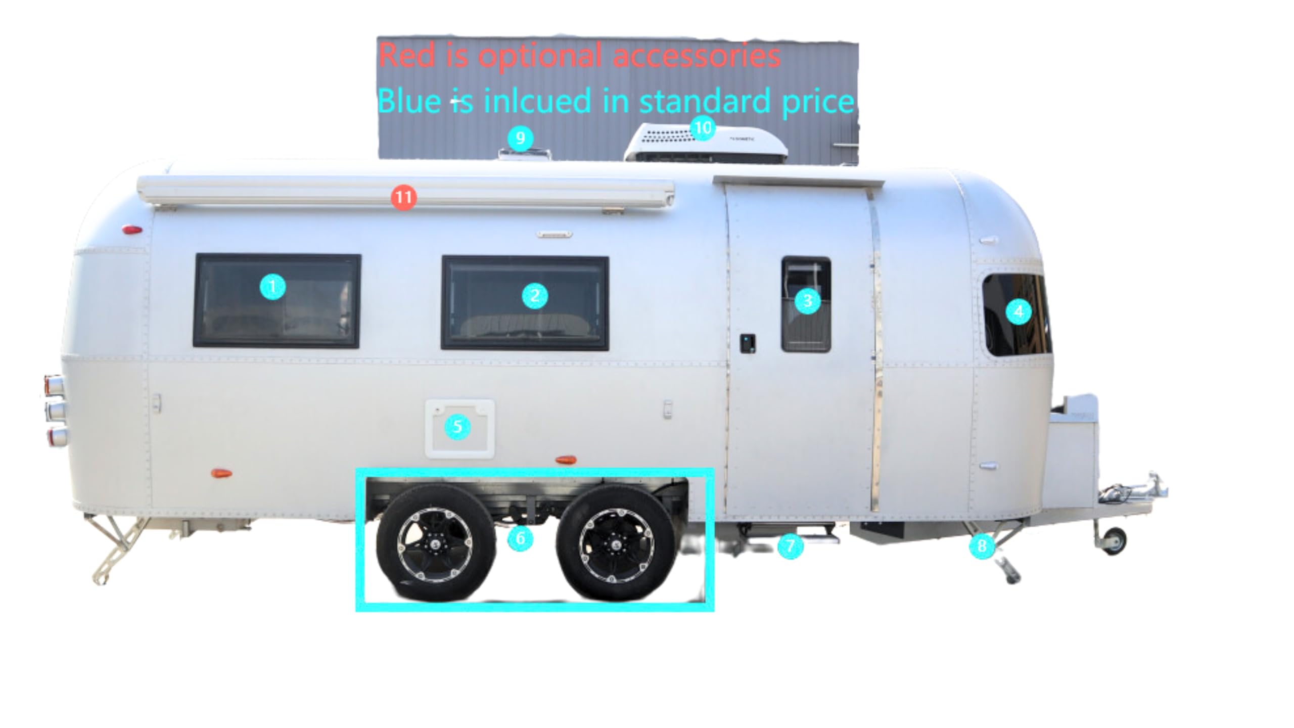 Airstream Caravans trailer with bedroom/Living room/Bathroom and kitchen.Now travelling is much easy, 21.3 * 7.15 * 8ft.