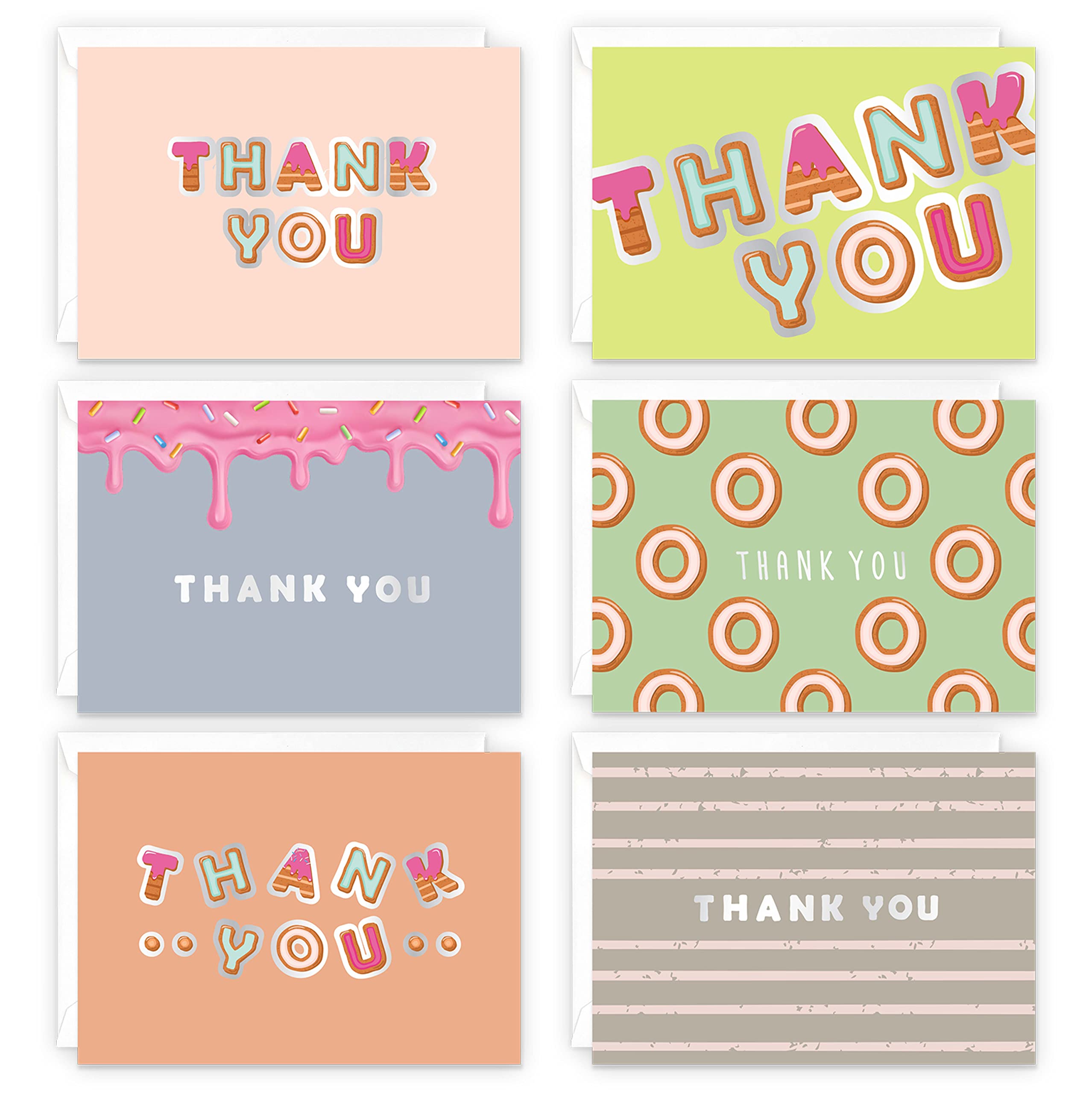 easykart labels 20 Thank You Cards with Envelopes, Premium Gold Foil Print, Blue Floral Thank You Cards for Baby Shower, Wedding, Bridal Shower, Small Business, 4āx 5.5ā Folded, Blank Inside