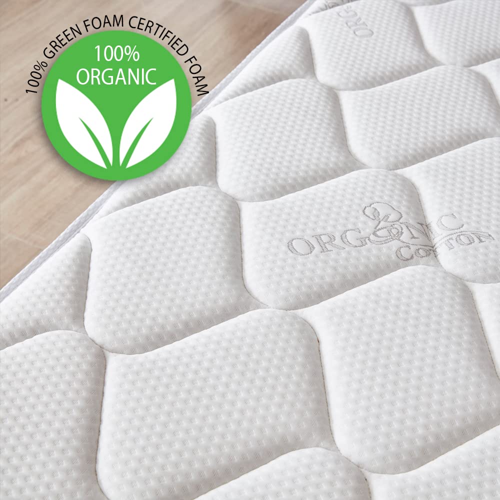Full Size Mattress - 10 Inch Cool Memory Foam & Spring Hybrid Mattress with Breathable Cover - Comfort Plush Euro Pillow Top - Rolled in a Box - Oliver & Smith