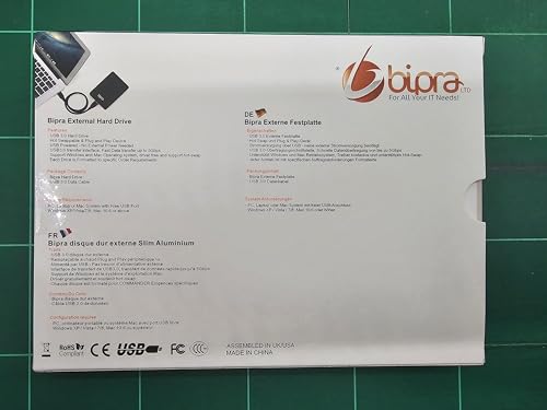 Bipra 320Gb 320 Gb 2.5 Inch External Hard Drive Portable Usb 2.0 - Black - Ntfs