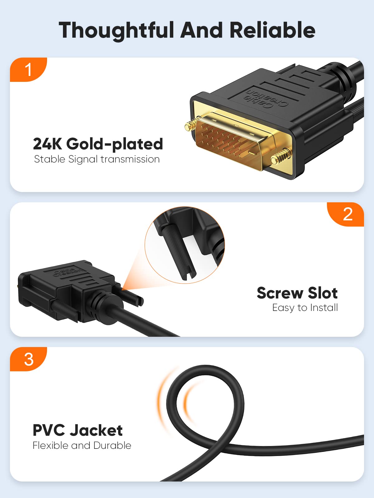 CableCreation DVI to HDMI Cable, 5ft HDMI Male to DVI-D Male Bi-Directional Adapter Cable, HDMI to DVI-D 24+1 High Speed Cable Support 1080P HD for Raspberry Pi, Roku, Xbox One, PS5, Blue-ray