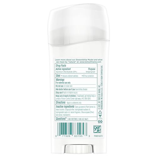 Tom's of Maine Antiperspirant Deodorant for Women, Natural Powder, 2.25 oz. 3-Pack