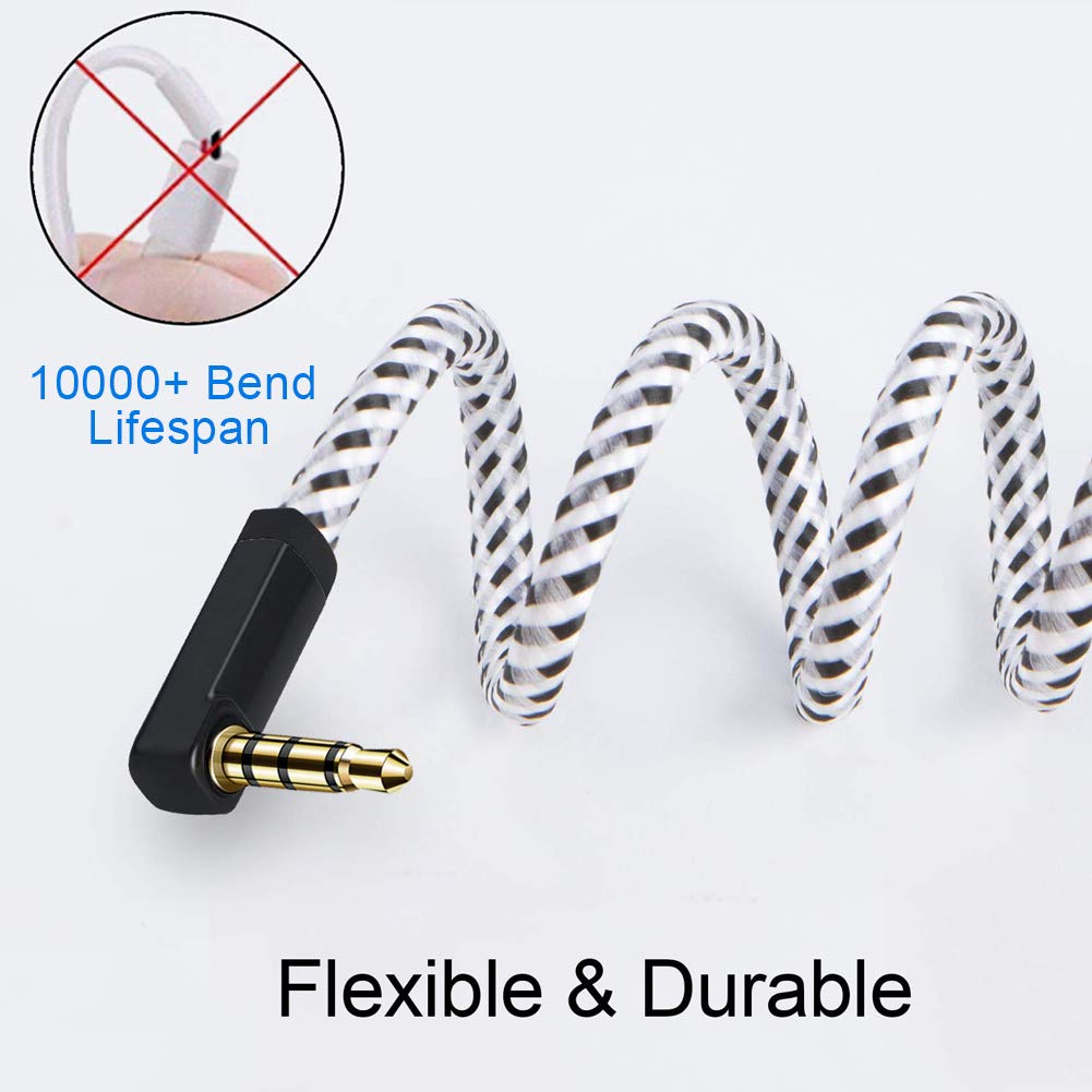 CableCreation Headphone Extension Cable, 90 Degree TRRS 3.5mm Male to Female Audio Extension Cable 4-Conductor(Microphone) for Car Headphones,Speaker,Laptops,Smart Phones, 6 Feet