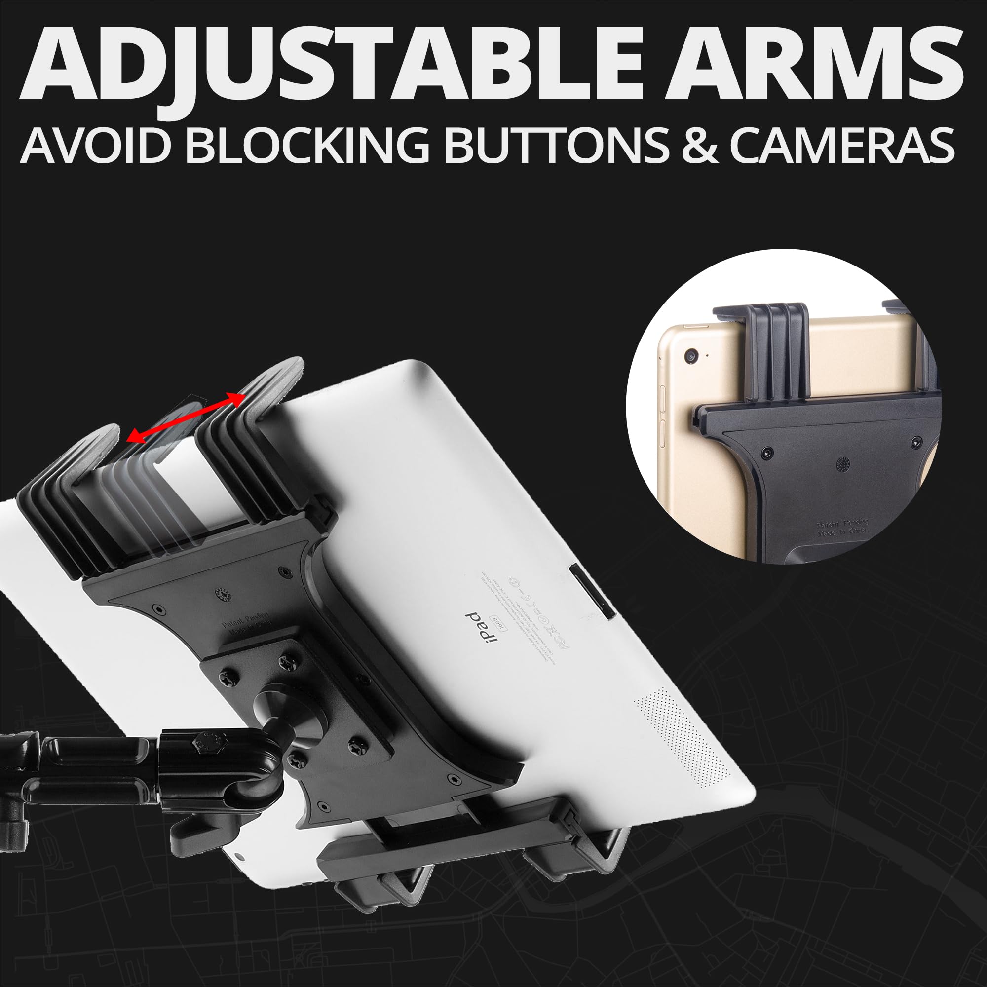 Industrial Metal Drill Base Tablet Mount - By TACKFORM [Enduro Series] - iPad Holder for wall or truck. ELD Mount | Compatible with iPad Mini, IPad Pro 12.9, Galaxy S, Surface Pro & Switch