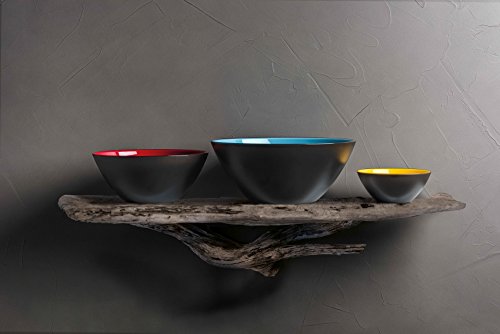 Guzzini My Fusion Large Bowl, BPA-Free Shatter-Resistant Acrylic, 9-3/4 inch Diameter, Ideal for Serving Main Dishes, Salads and Snacks, Grey, Yellow (Model: 281425141)