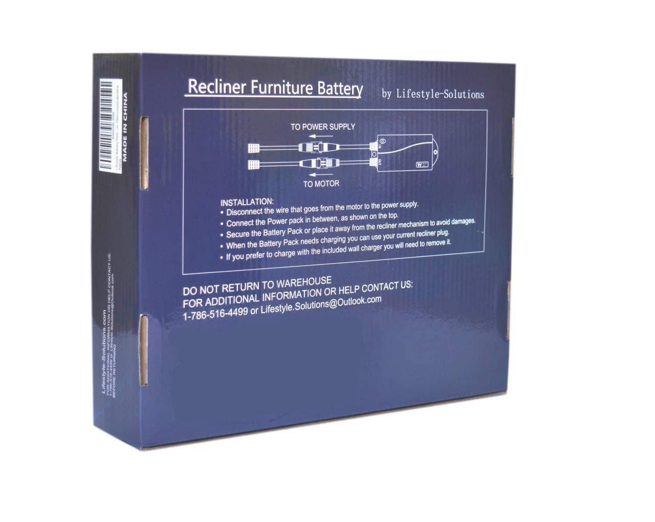 Lifestyle Battery Pack for Electric Motion Furniture - Wireless Battery for Power Recliners - Reclining Sofas - Lift Chair - Lazy Boy Recliners -Okin-Limoss-Berkline