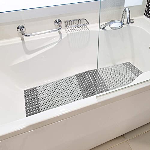 BEMISO Non Slip Massage Bathtub Mat,Shower Mat Non Slip 33.4 x 15.7 Inch Large Size with Suction Cups and Drain Holes Bath Mat for Tub