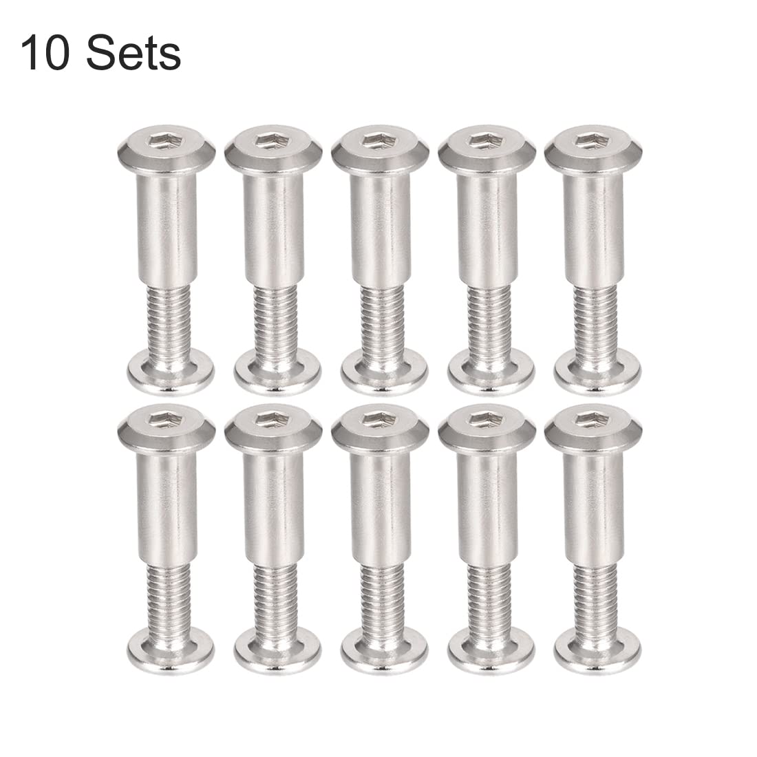 uxcell Screw Post Fit for 5/16"(8mm) Hole Dia, Male M6x16mm Binding Bolts Leather Fastener Carbon Steel 10 Sets