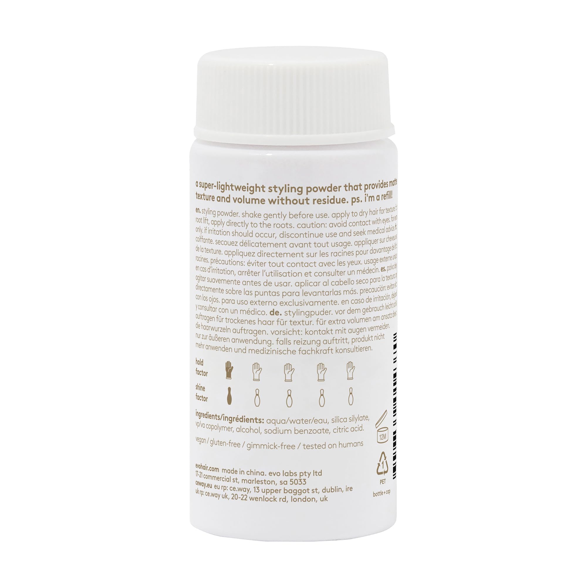 EVO Haze Styling Powder Spray Pump Refill - Hair Texture & Volume Spray - Volumizing with Matte Finish - 50ml / 10g