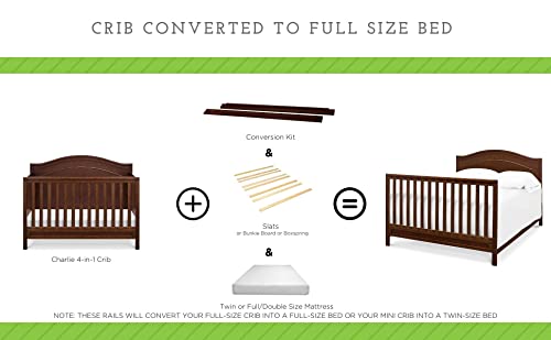 CC KITS Full Size Conversion Kit Bed Rails for Davinci Charlie 4-in-1 Crib (Espresso)