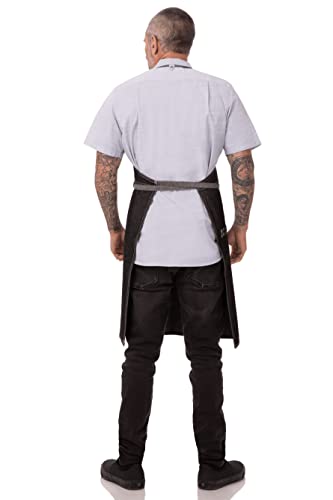 Chef Works Unisex Bronx Bib Apron, Black, One Size