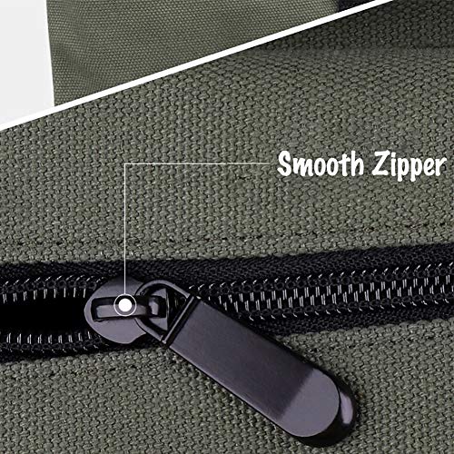 2Sonder Roll Tool Bag, Multi-Purpose Tool Roll Up Bag, 18.5”x11” Wrench Roll Pouch, Foldable Canvas Tool Pocket, Car First Aid Kit, Wrap Roll Storage Bag, Hanging Tool Zipper Case (Khaki)