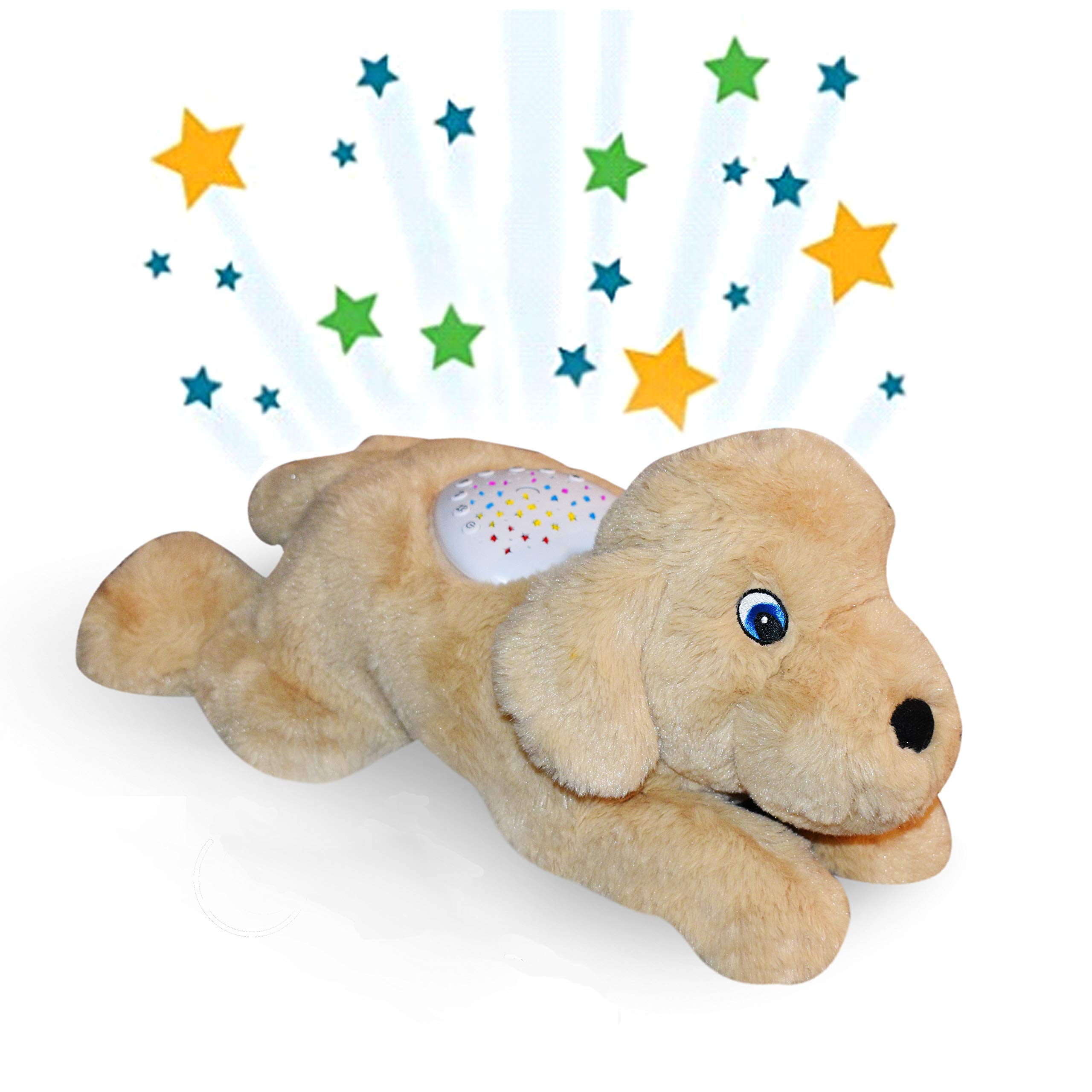 Plush Dog Sleep Soother White Noise Machine with Star Projector Rechargeable