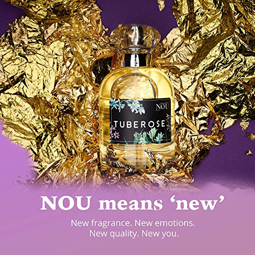 NOU Tuberose Perfume – Floral Perfume Sweet Musky Notes – Natural Perfume for Women Blended with Natural Essential Oils – Fresh Smelling Perfume Tuberose Perfume – 1.7 fl oz EDP