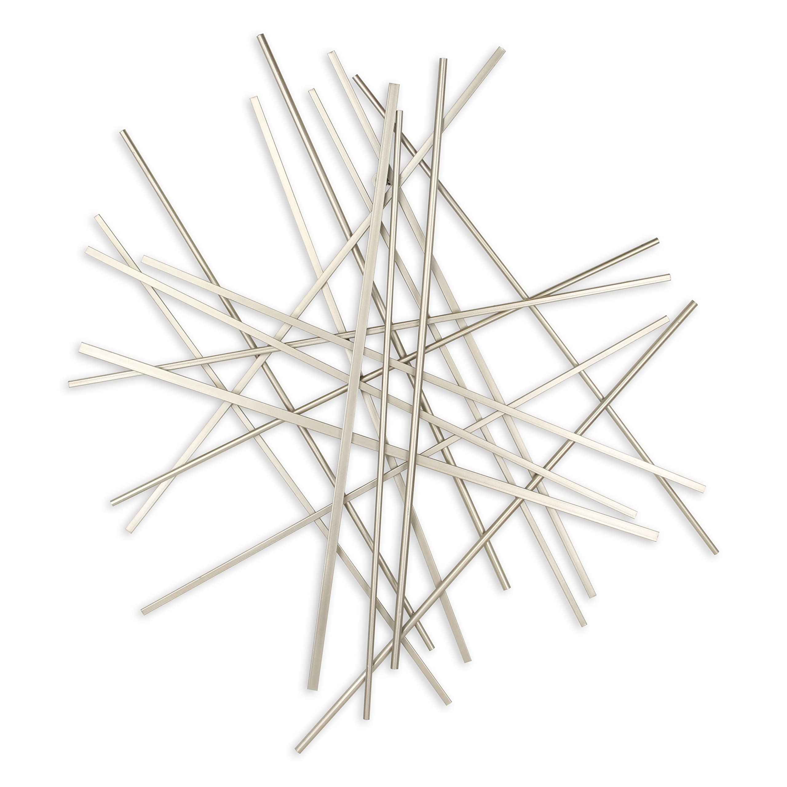 Cheungs Abstract, silver bar and panel wall décor piece (5369SV)