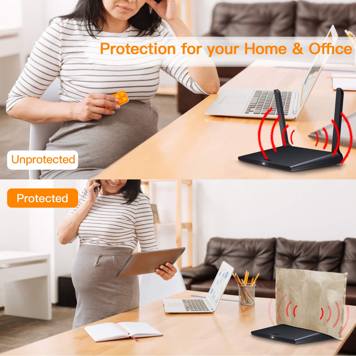 WiFi Cover Emf Protection WiFi Router Cover Radiation Shielding WiFi Guard Emf Faraday Cage for Router 13.8IN 15.7IN