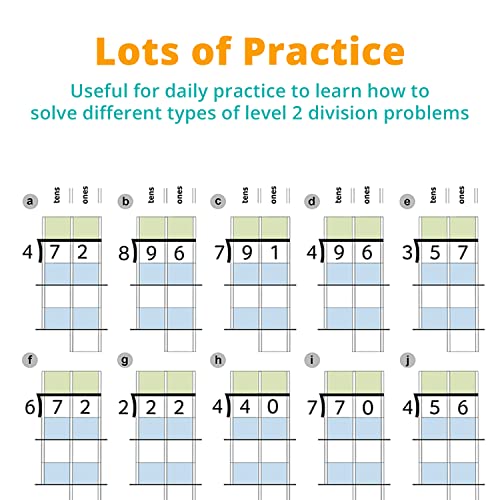 Channie’s One Page a Day Level 2 Division Workbook, Educational Math Activity Book for Kids, Ideal for 3rd to 5th Grade, 50 Pages of Level 2 Divisions for Daily Practice with Answer Sheets Included