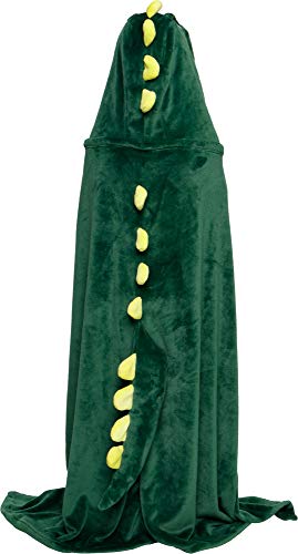 Silver Lilly Dinosaur Wearable Hooded Blanket - Soft Fleece Animal Wrap Around Dress-Up Costume Throw Blanket Cloak for Kids