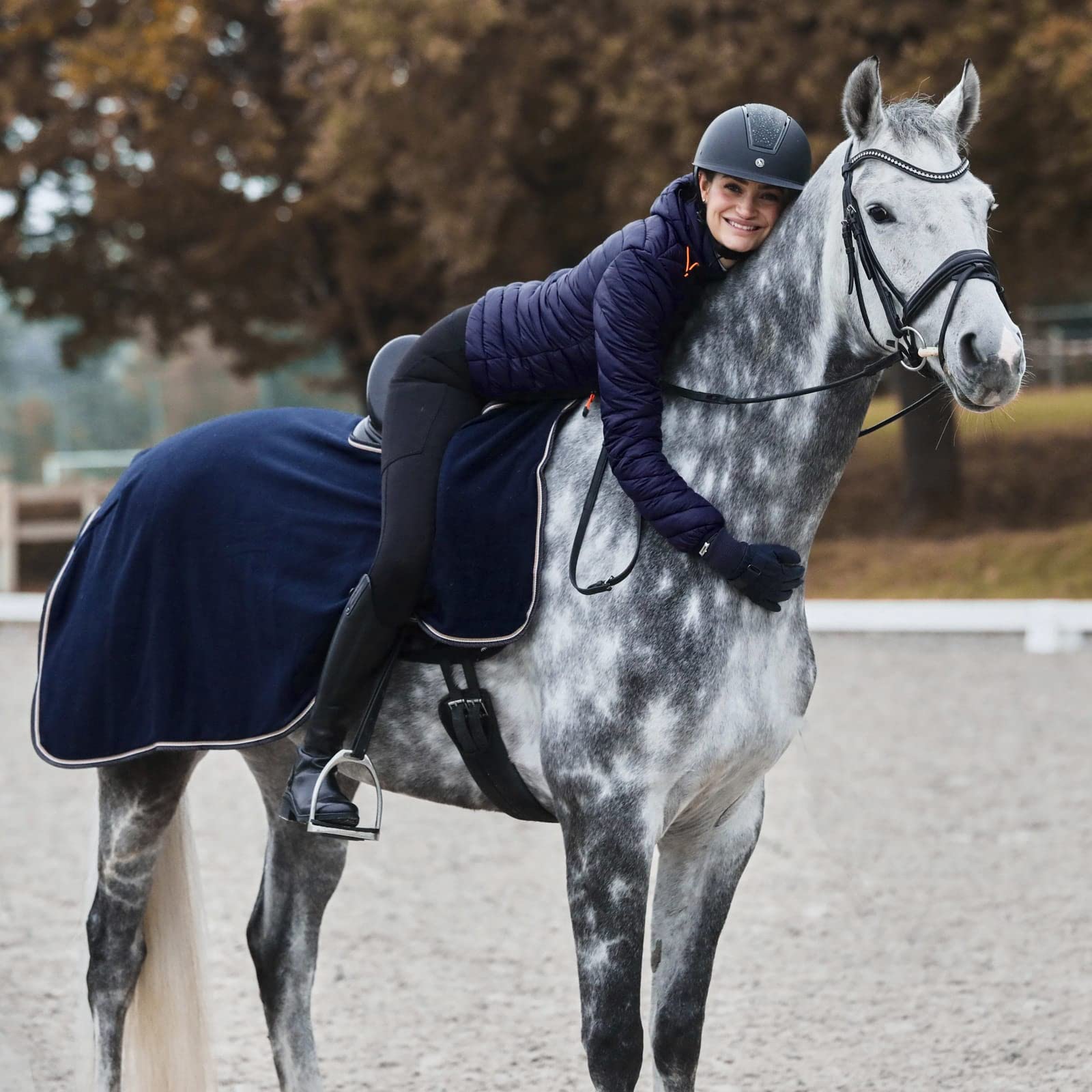 HORZE Kiel Fleece Quarter Sheet - Black - Horse