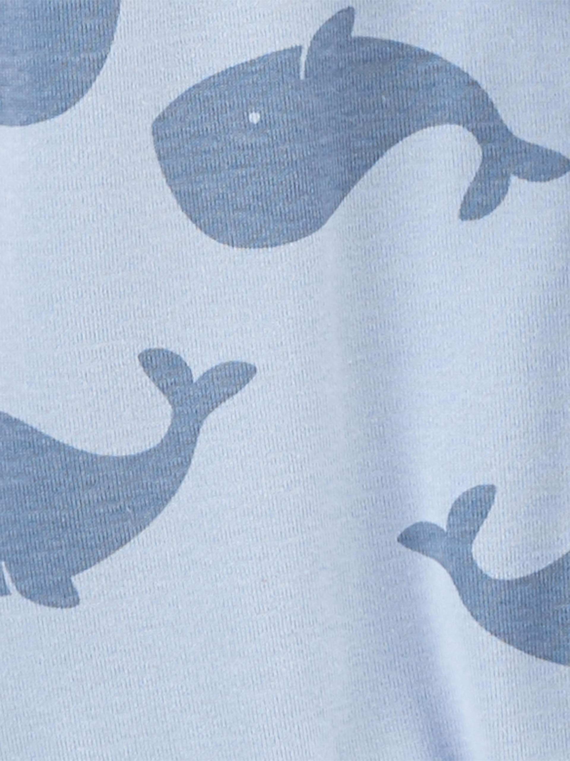 Simple Joys by Carter's Baby Boys' Cotton Sleeper Gown, Pack of 3, Heather/Stripe/Whales, 0-3 Months