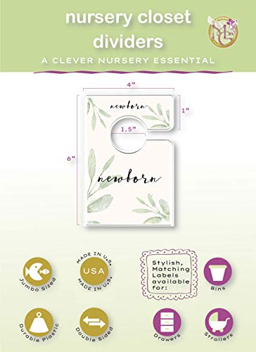 Mumsy Goose Nursery Closet Dividers Greenery Baby Clothes Dividers Botanical Closet Organizers